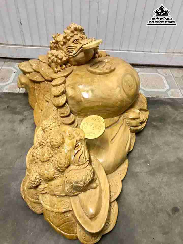 Cóc chấn lộc gỗ nu nghiến rộng 50 dày 40 cao 26 (cm) | Gỗ Đỉnh