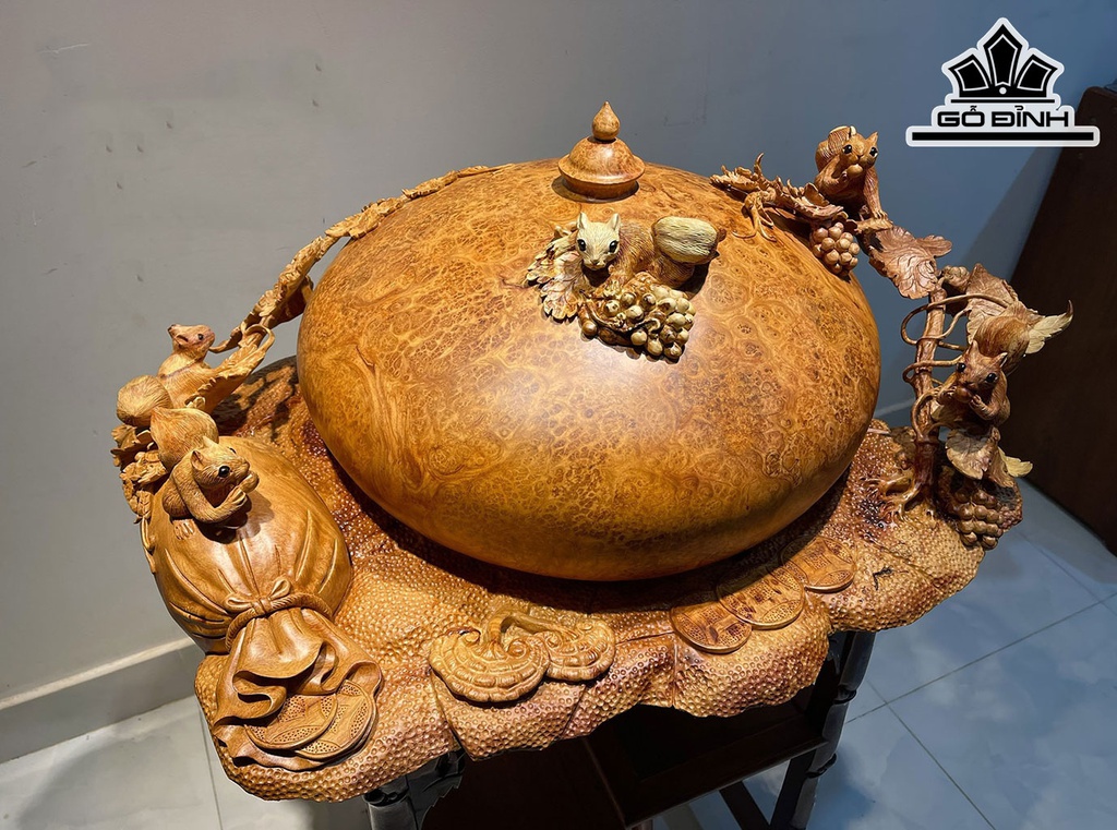 Chum Nho Sóc Gỗ Nu Hương Cao 35 Đường Kính 50 (cm) | Gỗ Đỉnh